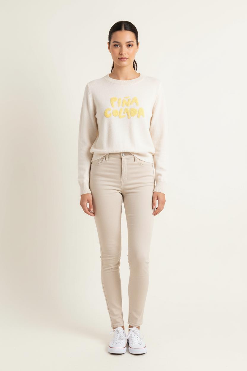 Pull Blanc et Jaune - Taille S/36 Absolut Cashmere d'occasion ...